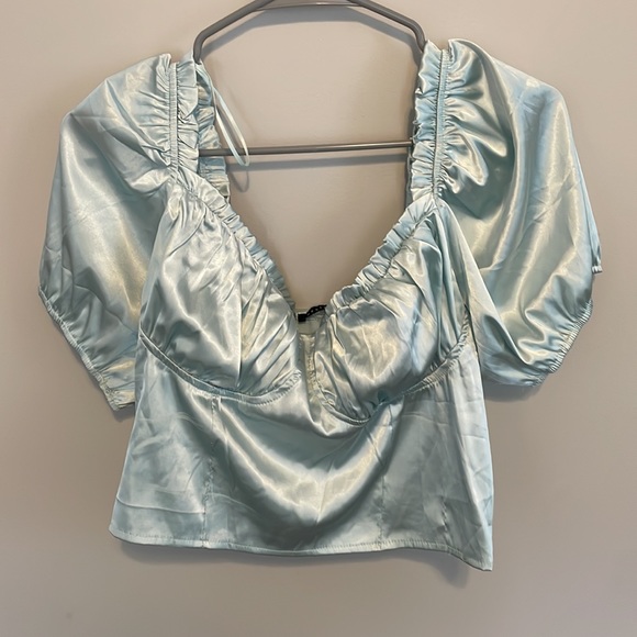 Tops | Baby Blue Silk Blouse | Poshmark